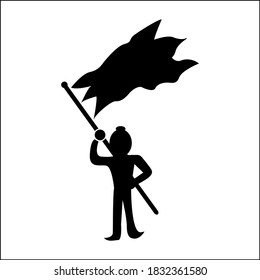 Man Standing Flag Illustration Vector Format Stock Vector (Royalty Free ...