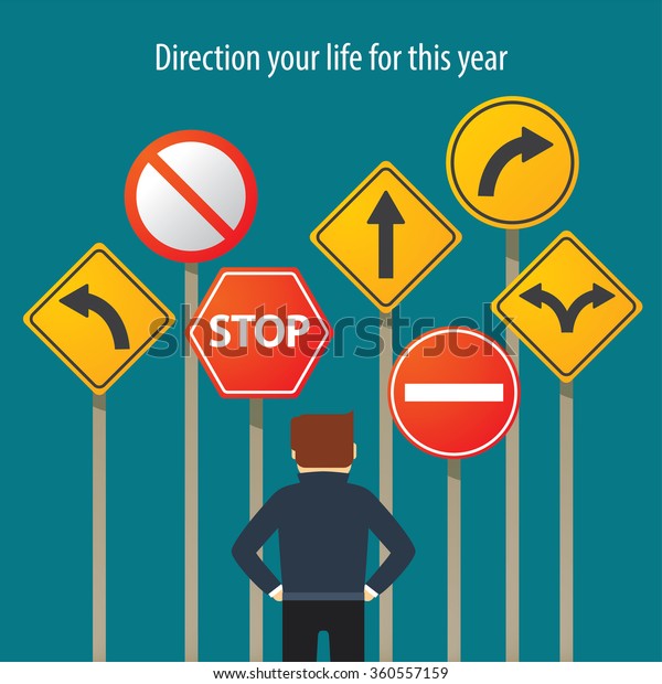 Man Standing Front Traffic Signs: เวกเตอร์สต็อก (ปลอดค่าลิขสิทธิ์ ...