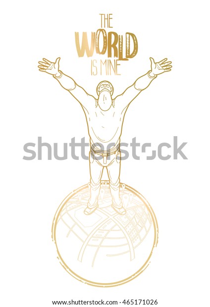 Man Standing On Earth Graphic Mapping Stock Vector (Royalty Free ...