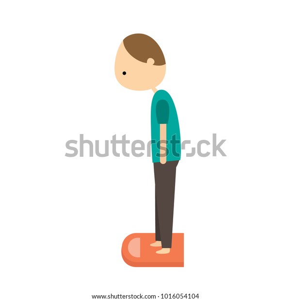 Man Standing On Scale Flat Design Stock Vector (Royalty Free ...