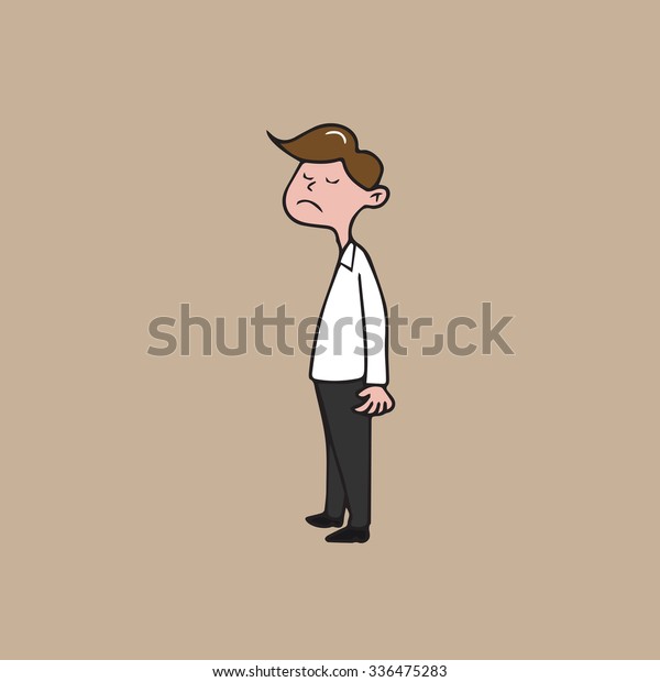 Man Standing Sad Cartoon Drawing Stock Vector (Royalty Free) 336475283 ...
