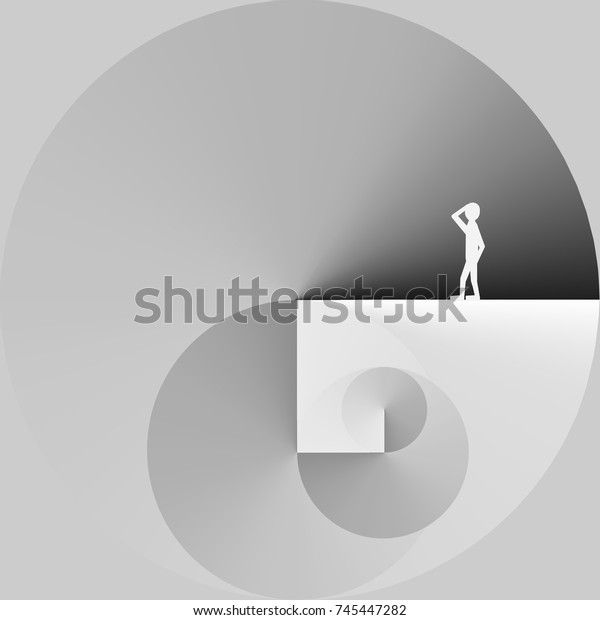 Man Standing Spiral Work Vector Illustration Stock Vector (Royalty Free ...