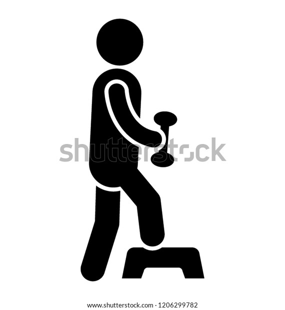 Man Stepping Depicting Step Aerobic Icon Stock Vector (Royalty Free ...