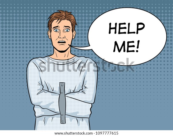 Man Straitjacket Pop Art Retro Vector Stock Vector (Royalty Free ...
