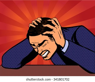 Man Stress Pop Art Vector Stock Vector (Royalty Free) 341801702 ...