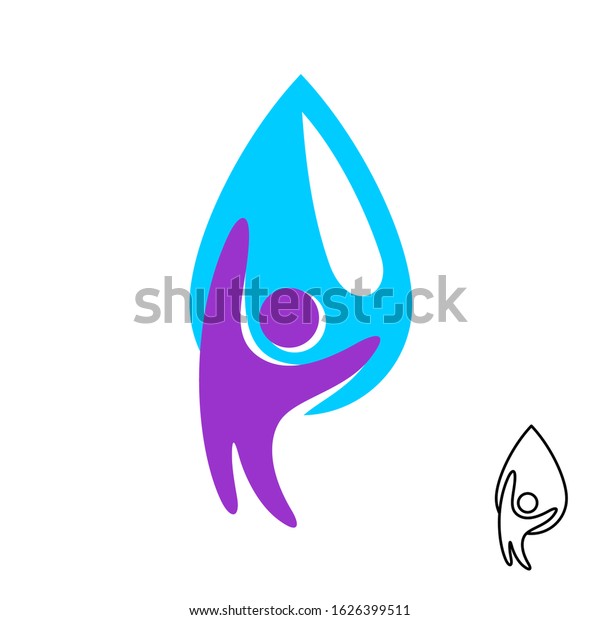 Man Stylized Figure Water Liquid Drop Stock Vector (Royalty Free ...