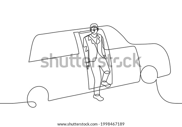 Man Suit Getting Out Car One Stock Vector (Royalty Free) 1998467189 ...