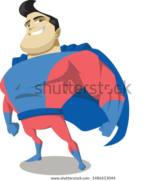 Man Super Hero Brawny Character Stock Vector (Royalty Free) 1486653044 ...