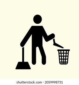 Man Sweeping Icon Design Vector Stock Vector (Royalty Free) 2059998731 ...