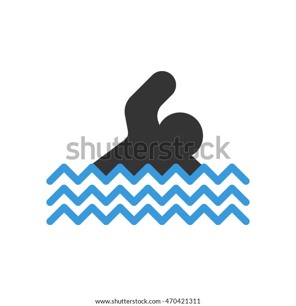 Man Swimming Icon Flat Design Stock Vector (Royalty Free) 470421311 ...