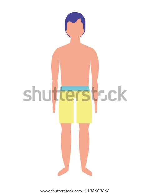 Man Swimsuit Character Stock Vector (Royalty Free) 1133603666 ...