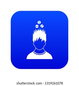 Man Tablets Over Head Icon Digital Stock Vector (Royalty Free ...
