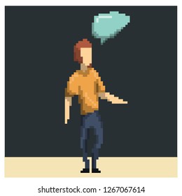 Man Talk Bubble Pixel Art Stock Vector (Royalty Free) 1267067614 ...
