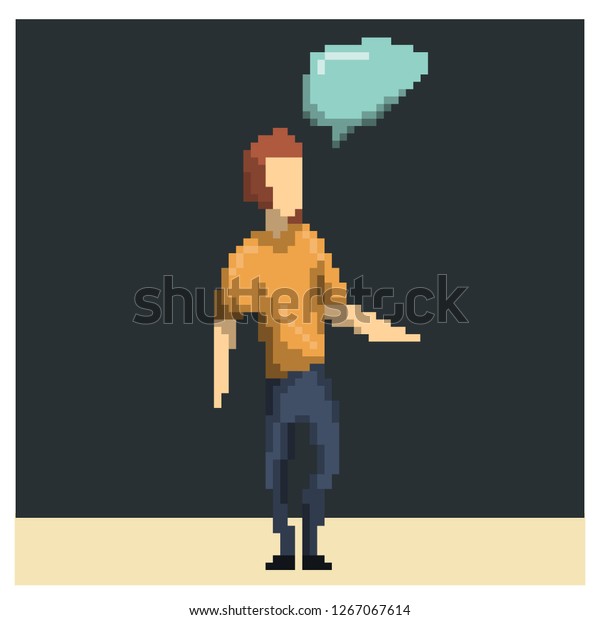 Man Talk Bubble Pixel Art Stock Vector (Royalty Free) 1267067614 ...