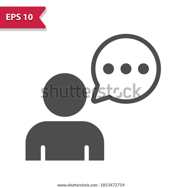 Man Talking Icon Professional Pixel Perfect Stock Vector (Royalty Free ...