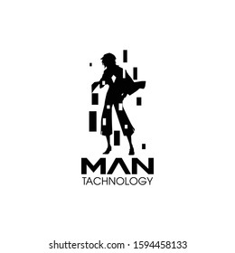 Man Technology Logo Design Stock Vector (Royalty Free) 1594458133 ...