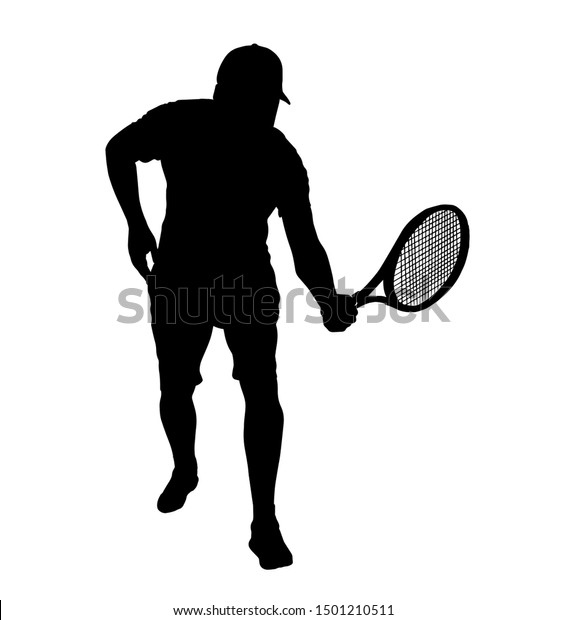 Man Tennis Player Vector Silhouette Isolated Stock Vector (Royalty Free ...