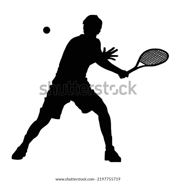 Man Tennis Player Vector Silhouette Isolated Stock Vector (Royalty Free ...