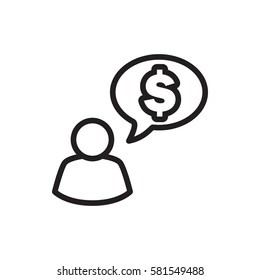 Man Thinking About Money Icon Stock Vector (Royalty Free) 581549488 ...