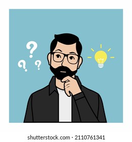 Man Thinking Idea Vector Illustration Stock Vector (Royalty Free ...