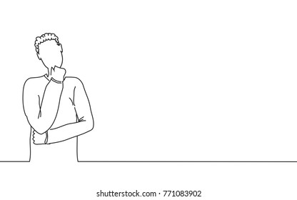 Man Thinking Isolated On White Background Stock Vector (Royalty Free ...