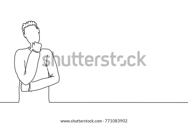 Man Thinking Isolated On White Background Stock Vector (Royalty Free ...