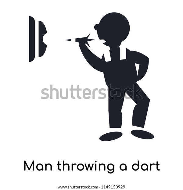 Man Throwing Dart Icon Vector Isolated Stock Vector (Royalty Free ...
