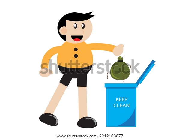 Man Throwing Garbage Illustration Keep Clean Stock Vector (Royalty Free ...