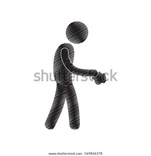 Man Throwing Paper Draw Pictogram Vector Stock Vector (Royalty Free ...