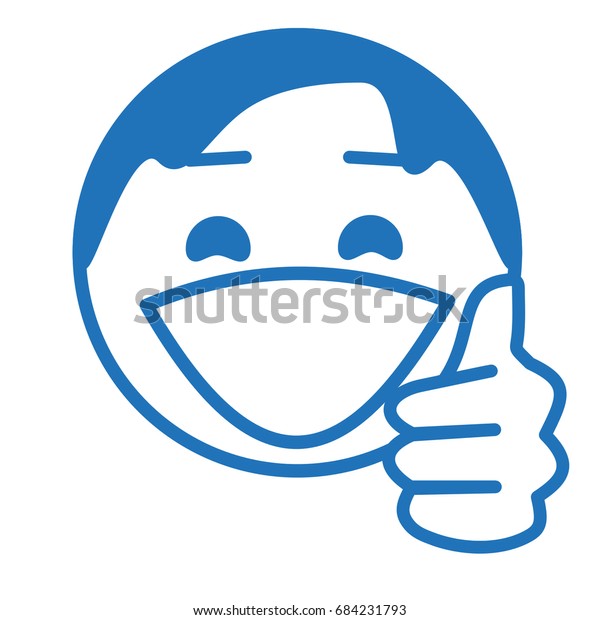 Man Thumb Gesture Youre Awesome Facial Stock Vector (Royalty Free ...