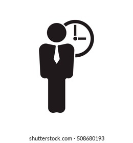 Man Time Icon On White Background Stock Vector (Royalty Free) 508680193 ...