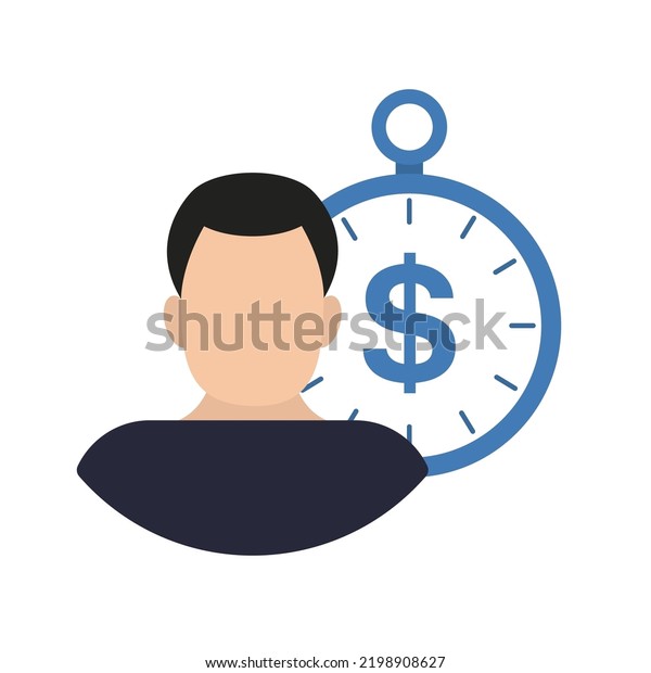 Man Time Money Background Web Icon Stock Vector (Royalty Free ...