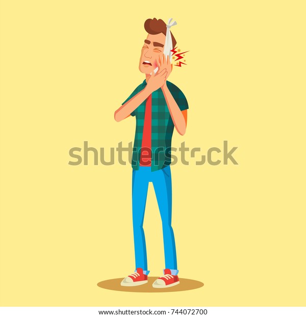 Man Toothache Vector Man Toothache Bandage Stock Vector (Royalty Free ...