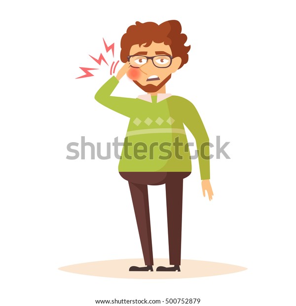Man Toothache Vector Illustration Cartoon Character Stock Vector ...