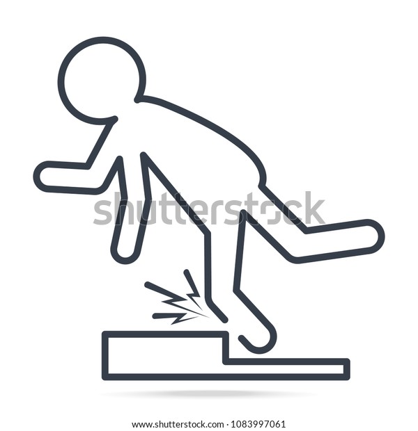 Man Tripping Over On Floor Icon Stock Vector (Royalty Free) 1083997061 ...