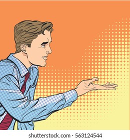 Man Trying Explain Something Man Making Stock Vector (Royalty Free ...