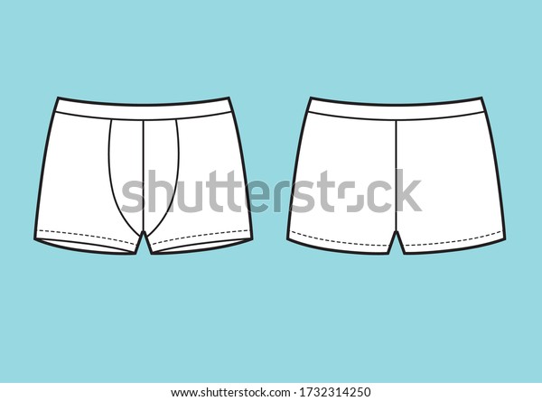 Man Underwear Boxer Vector Technikal Sketch Stock Vector (Royalty Free ...