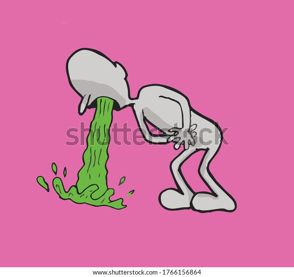Man Vomiting Hand Drawn Eps10 Stock Vector (Royalty Free) 1766156864 ...