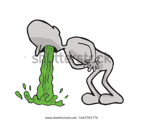 Man Vomiting On Ground Cartoon Vector Stock Vector (Royalty Free ...