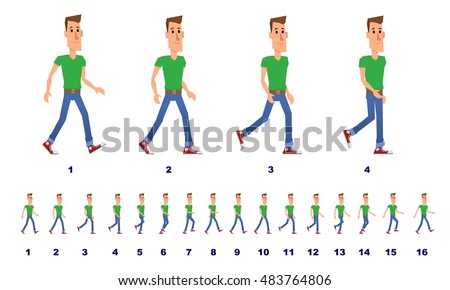 Man Walk Cycle Animation 库存矢量图（免版税） 483764806 - Shutterstock