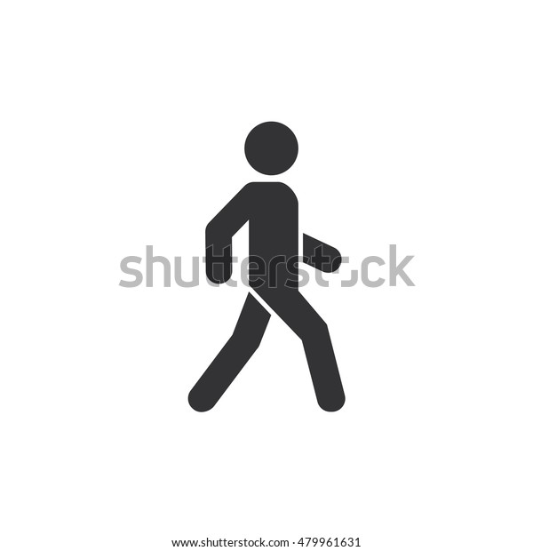 Man Walk Icon White Background Outline Stock Vector (Royalty Free ...