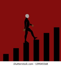Man Walking Bar Diagram Stock Vector (Royalty Free) 139045568