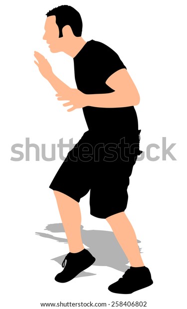 Man Walking Tiptoe Quietly Vector Stock Vector (Royalty Free) 258406802