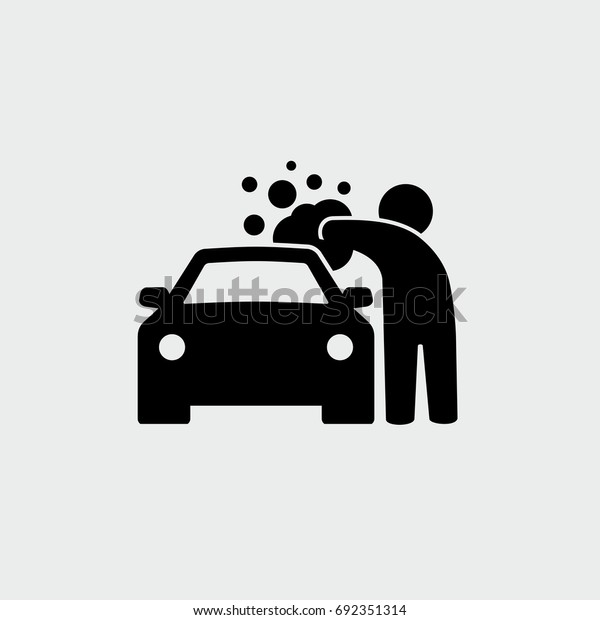 Man Washing Car Vector Icon Stock Vector (Royalty Free) 692351314