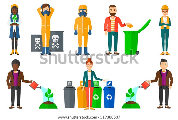 Man Watering Small Tree Man Pouring Stock Vector (Royalty Free ...