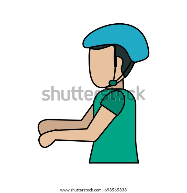 Man Wearing Helmet Icon Image Stock Vector (Royalty Free) 698565838 ...