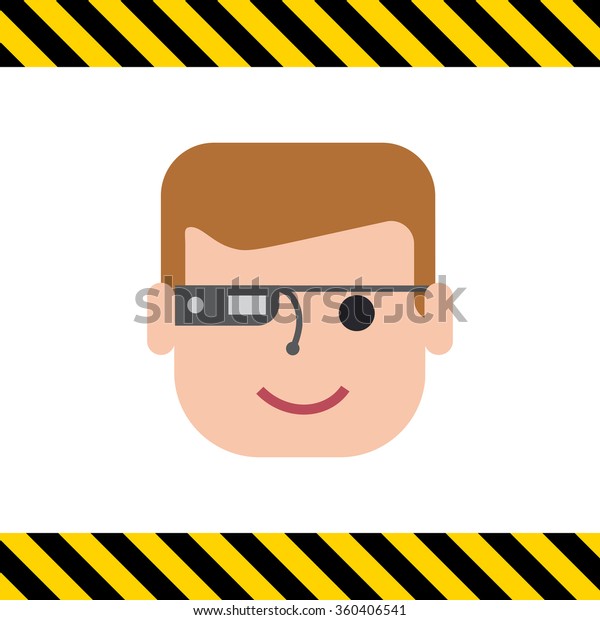 Man Wearing Smart Glasses Stock Vector (Royalty Free) 360406541 ...