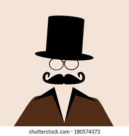 Man Wearing Top Hat Wire Frame Stock Vector (Royalty Free) 180574373 ...