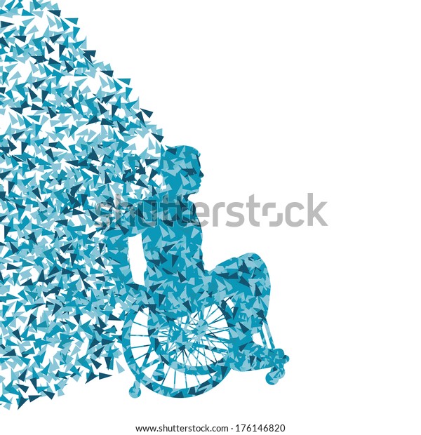 Man Wheelchair Disabled Person Vector Abstract Stock Vector (Royalty ...