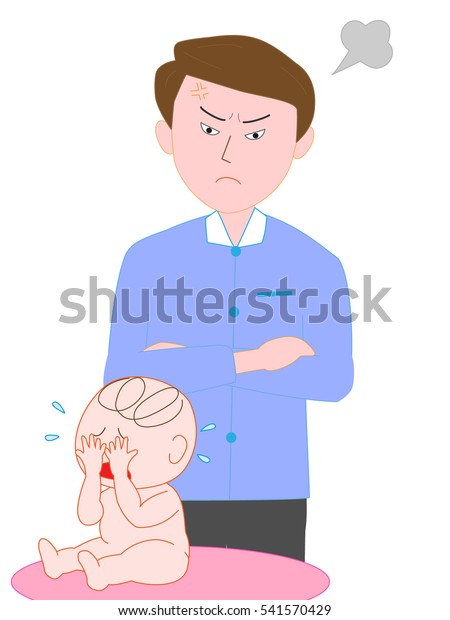 Man Who Angry Crying Baby Stock Vector (Royalty Free) 541570429 ...